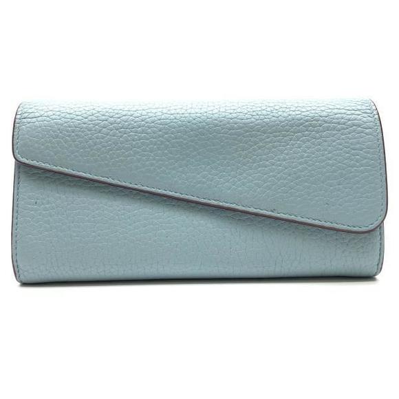 Dior | Bags | Dior Chain Leather Long Wallet Light Blue | Poshmark